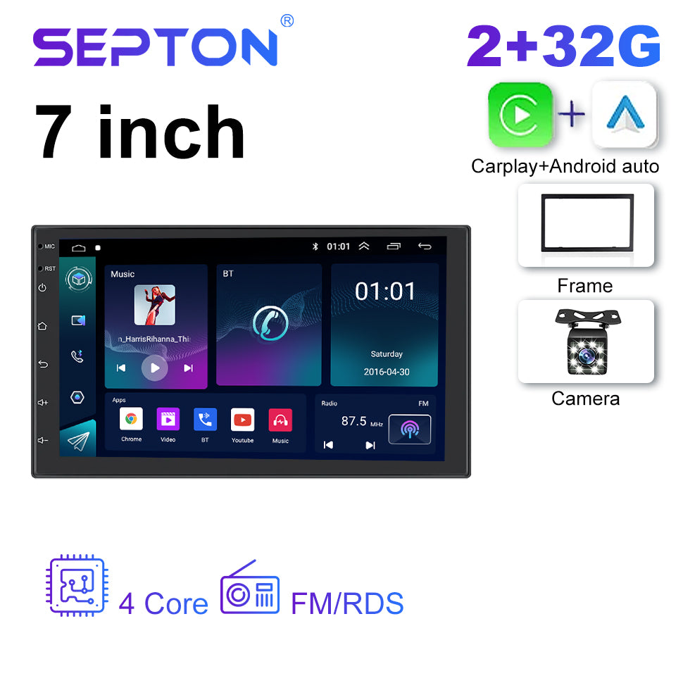 SEPTON 7"/9"/10"/13'' Android Universal Car Stereo Radio GPS Multimed ...